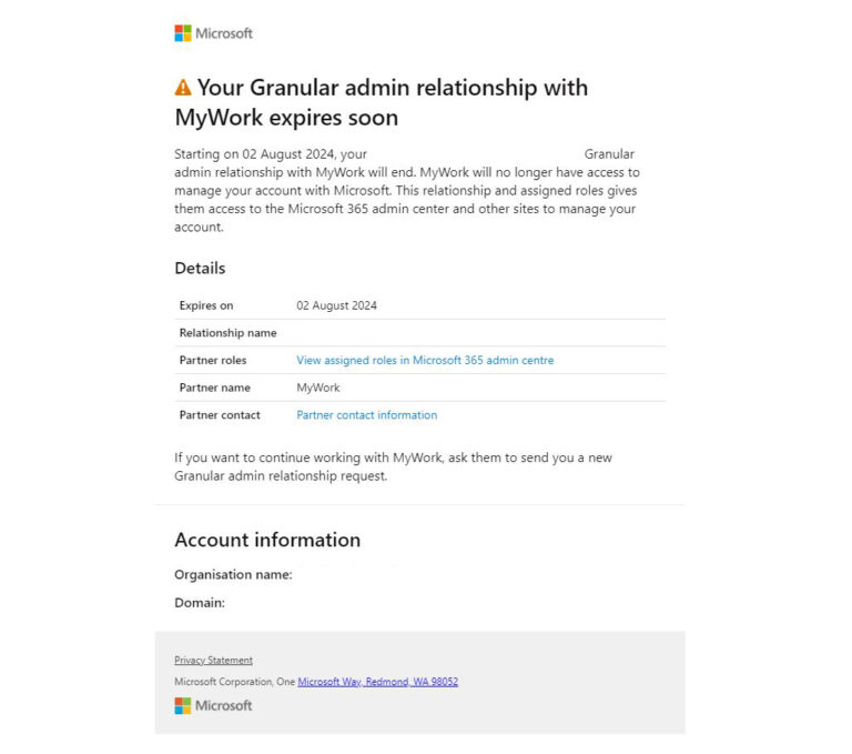 What's this Microsoft email about granular admin relationships? - MyWork